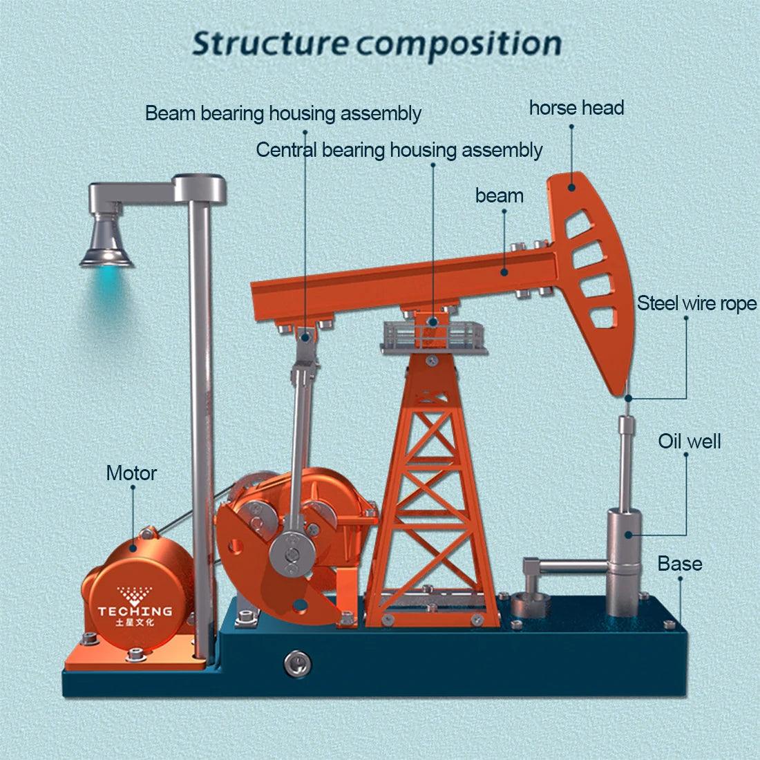 NikolaToy™ Teching 3D Metal Pumping Unit Model DIY Assembly Model Kits ...
